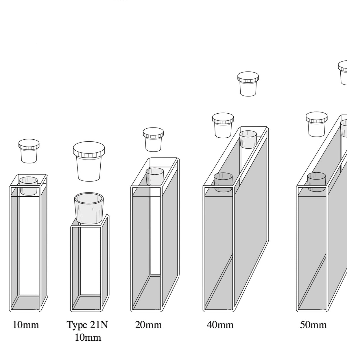 Starna 21-G Series Standard Rectangular Glass Cuvettes with Stopper, 1 ...