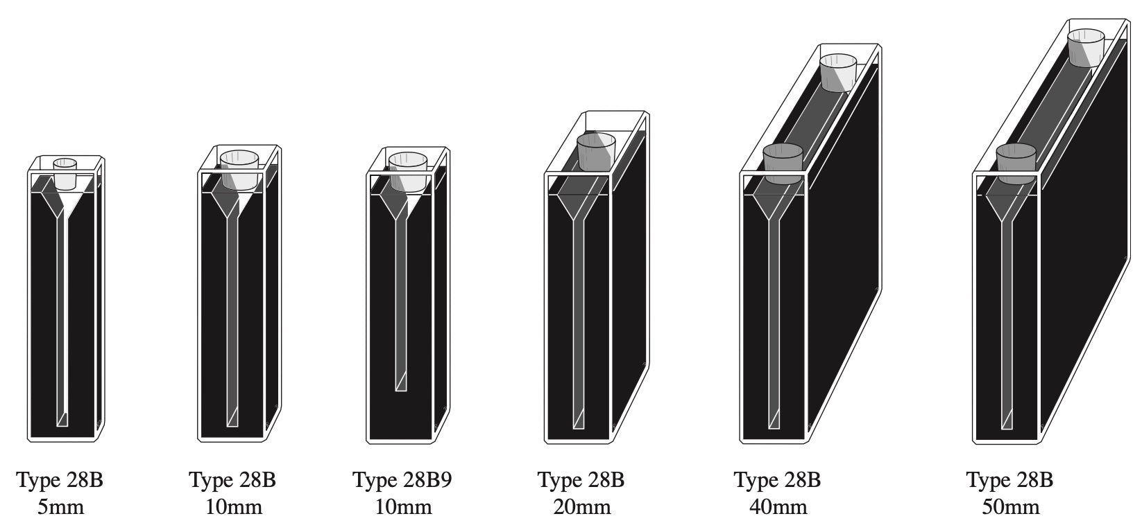 Starna 28B-Q Series Self-Masking Rectangular Micro Quartz Cuvettes with ...